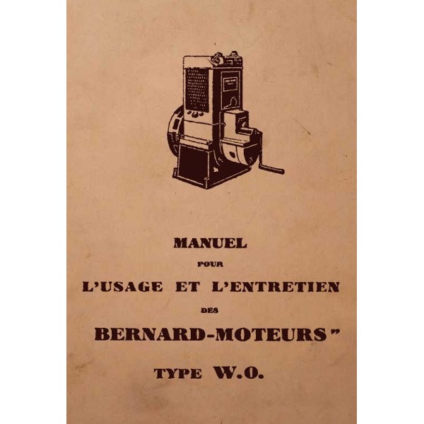 Bernard Moteur W0 notice manuel