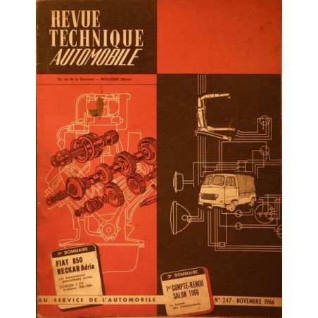 RTA Revue Technique Automobile Fiat 850, Super, Coupé, Spider, Neckar ...
