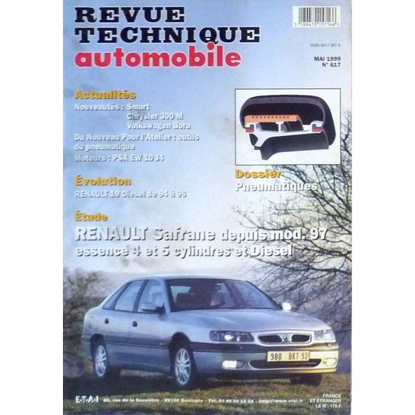 RTA Revue Technique Automobile Renault Safrane, phase 2, essence et Diesel