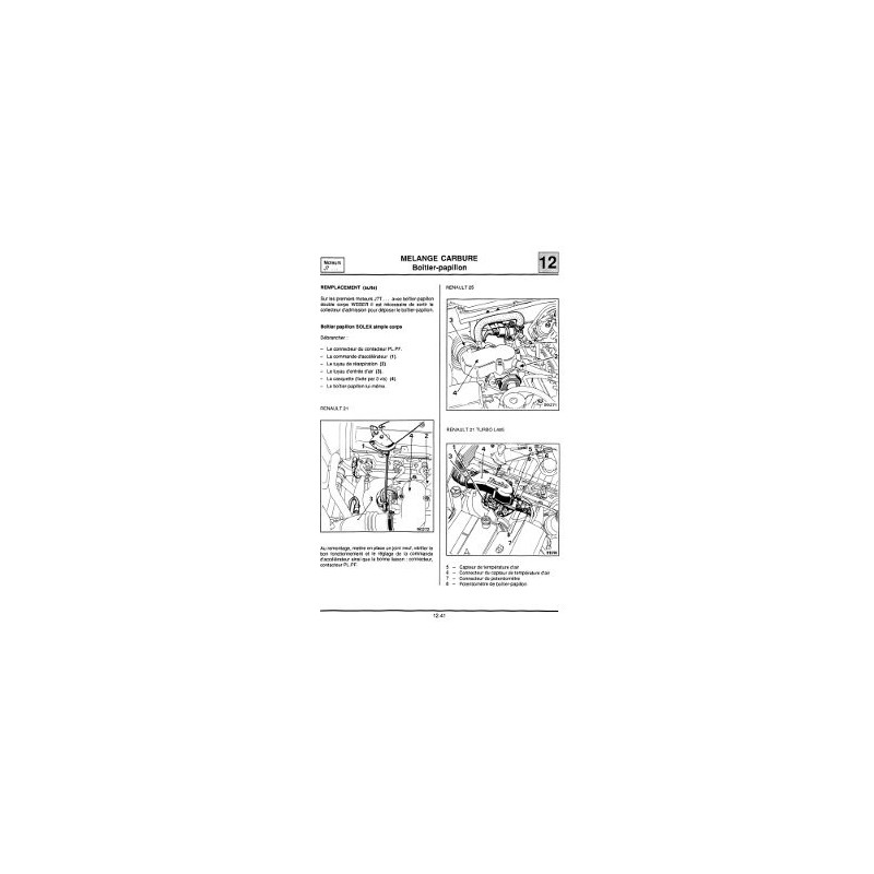 Manuel de réparation injection électronique type R Renix ou Bendix pour ...