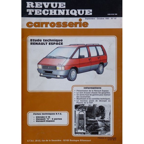 RTC Revue Technique Carrosserie Renault Espace I