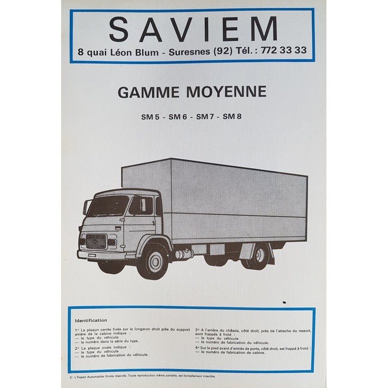 Saviem SM5 SM6 SM7 SM8, manuel technique